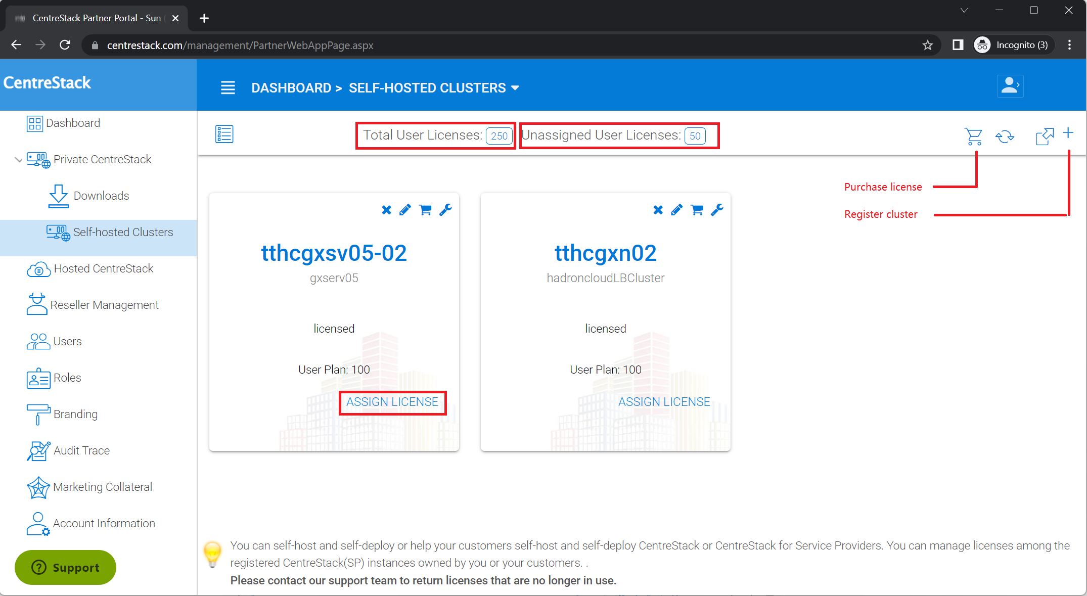 How to manage self hosted licenses – Gladinet