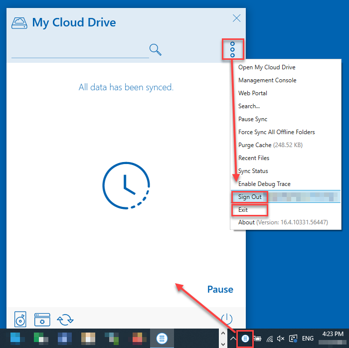 How to exit/sign out windows client? – Gladinet